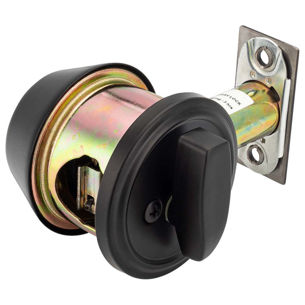 Commercial Deadbolt Single Cylinder - Powder Coated Matte Black ...