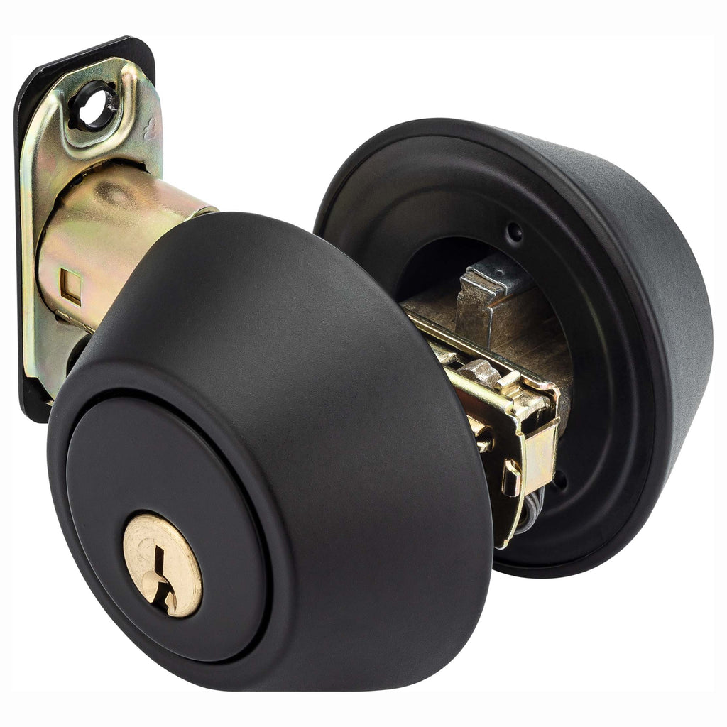 Keyed Double Cylinder Deadbolt - Matte Black Finish - Harney Hardware