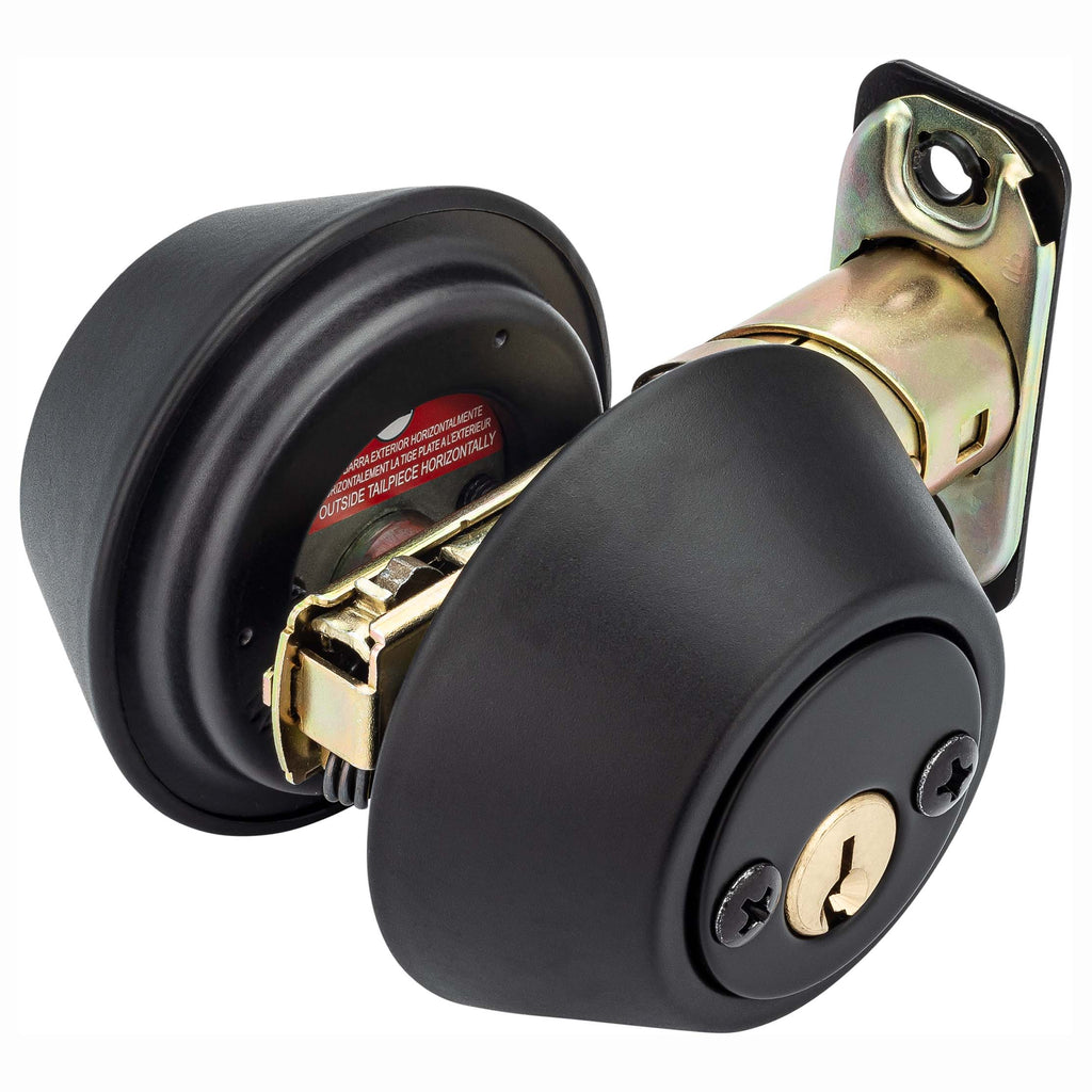 Keyed Double Cylinder Deadbolt - Matte Black Finish - Harney Hardware