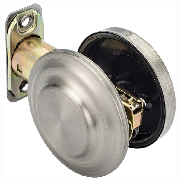 Single Sided Keyless Deadbolt With Exterior Plate - Satin Nickel Finish ...