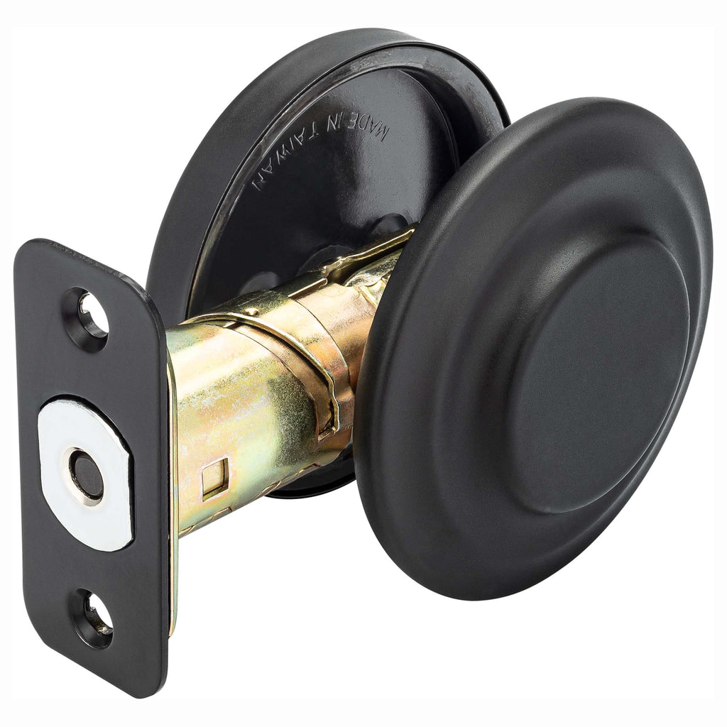 Single Sided Keyless Deadbolt With Exterior Plate - Matte Black Finish ...