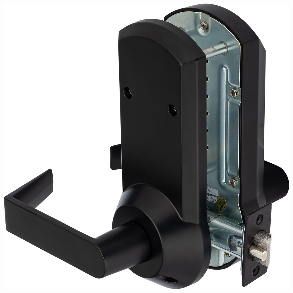 Mechanical Keyless Single Sided Door Lever Set - Powder Coated Matte ...