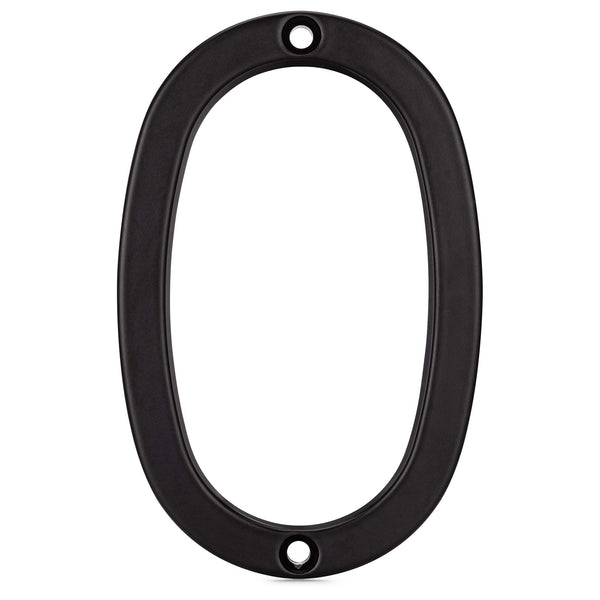 4 In. Contemporary House Number 0 - Matte Black Finish - Harney Hardware