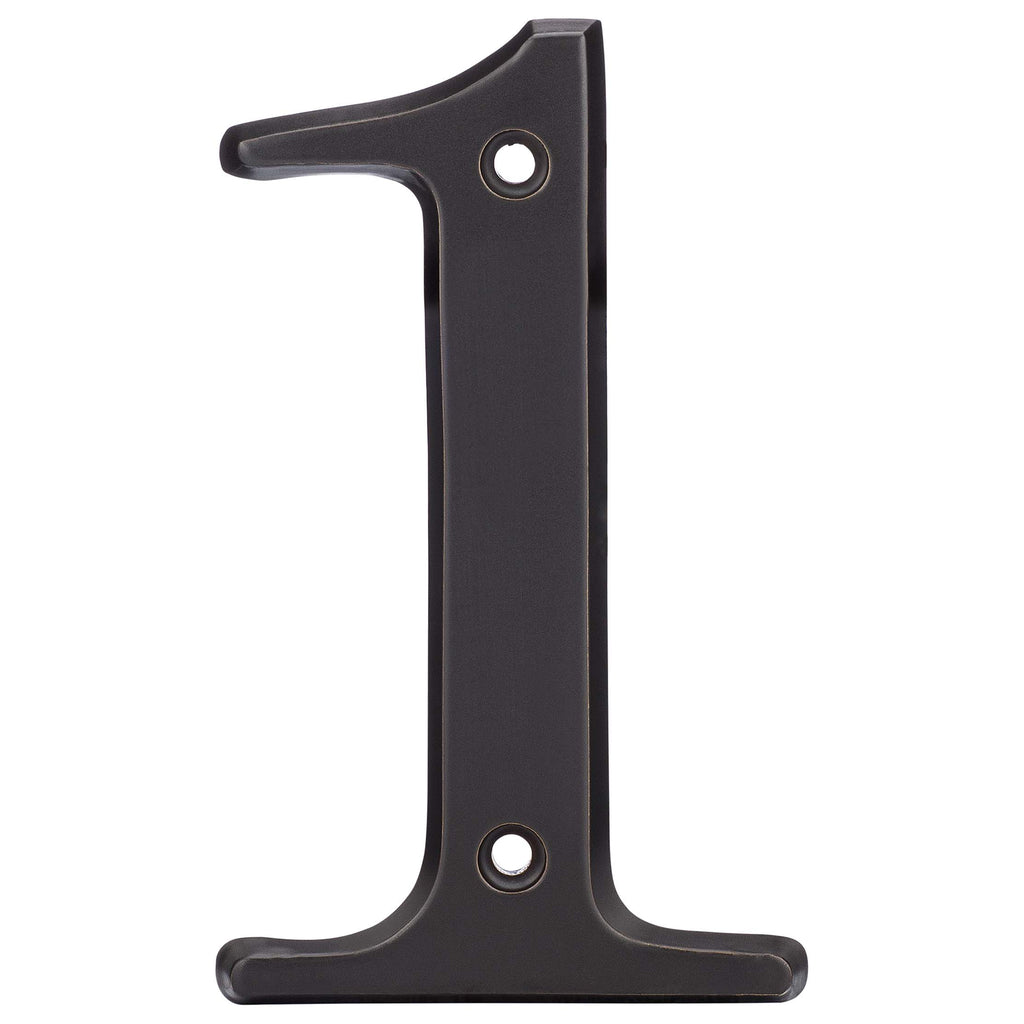 4 In. House Number 1 - Oil Rubbed Bronze - Harney Hardware