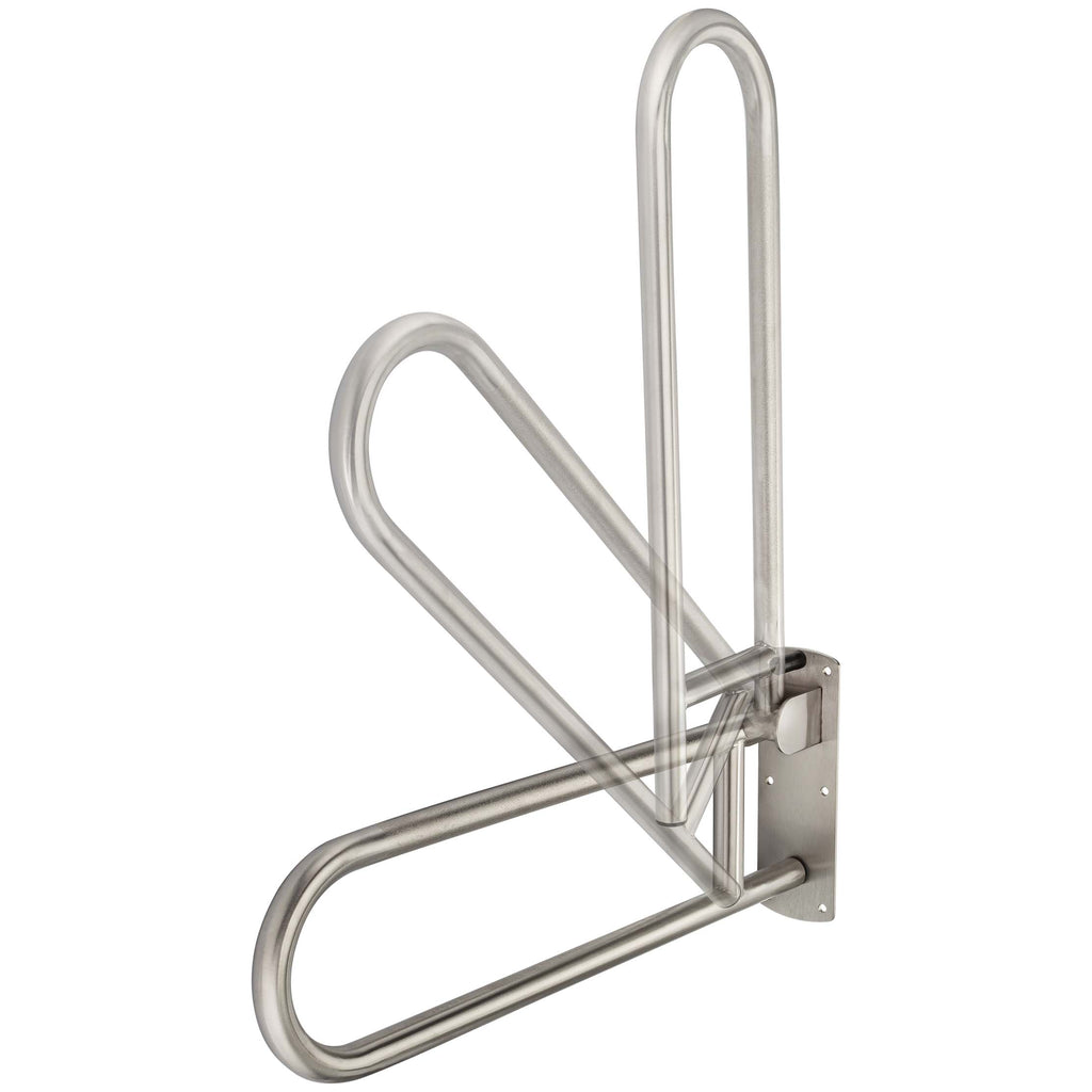 Bathroom Swing Up Grab Bar - Satin Stainless Steel - Harney Hardware