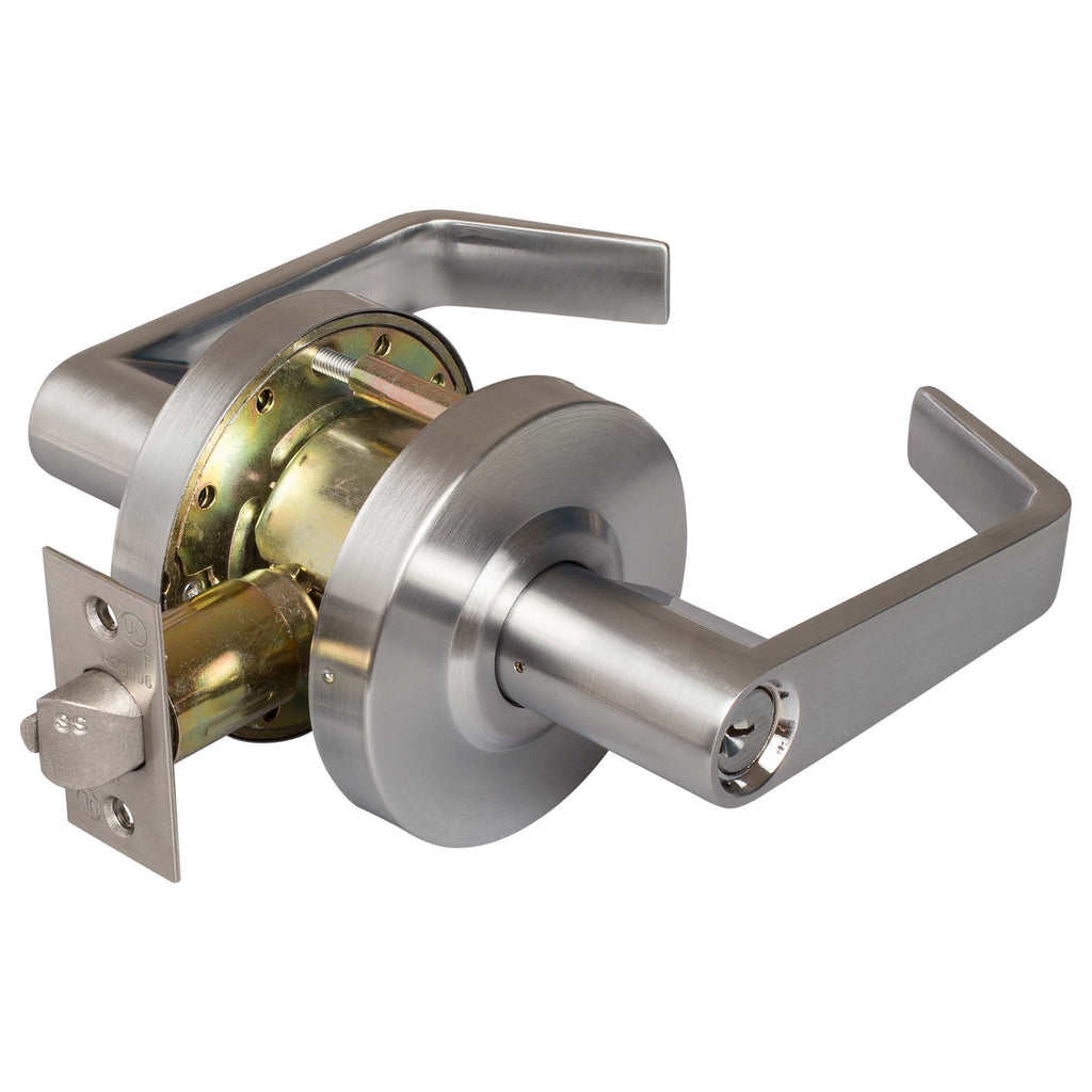 Commercial Door Lever Set Storeroom / Keyed Function - Satin Chrome ...