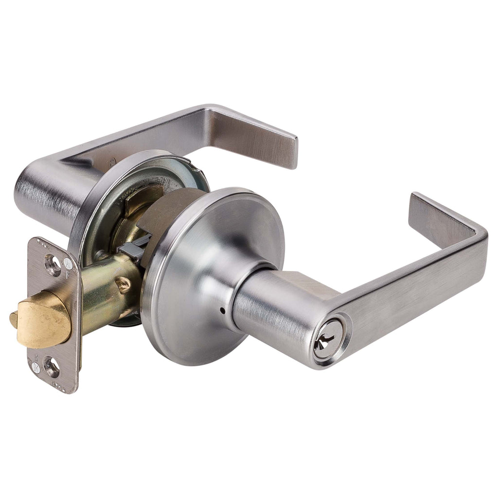 Commercial Door Lever Set Keyed / Entry Function - Satin Chrome ...