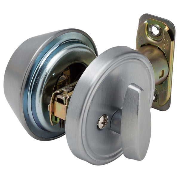 Commercial Deadbolt Single Cylinder - Satin Chrome - Harney Hardware