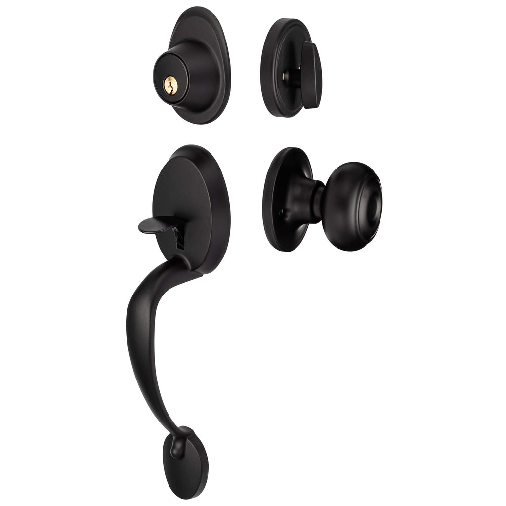 Front Door Handleset With Interior Door Knob Contemporary Style ...