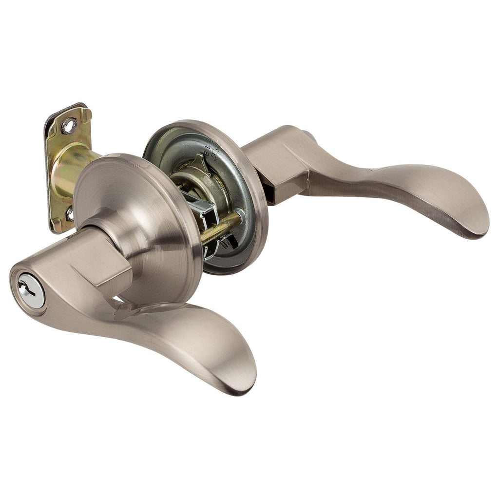 Door Lever Set Keyed / Entry Function Dakota Collection - Satin Nickel ...