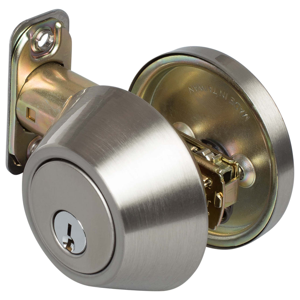 Keyed Single Cylinder Deadbolt - Satin Nickel Finish - Harney Hardware