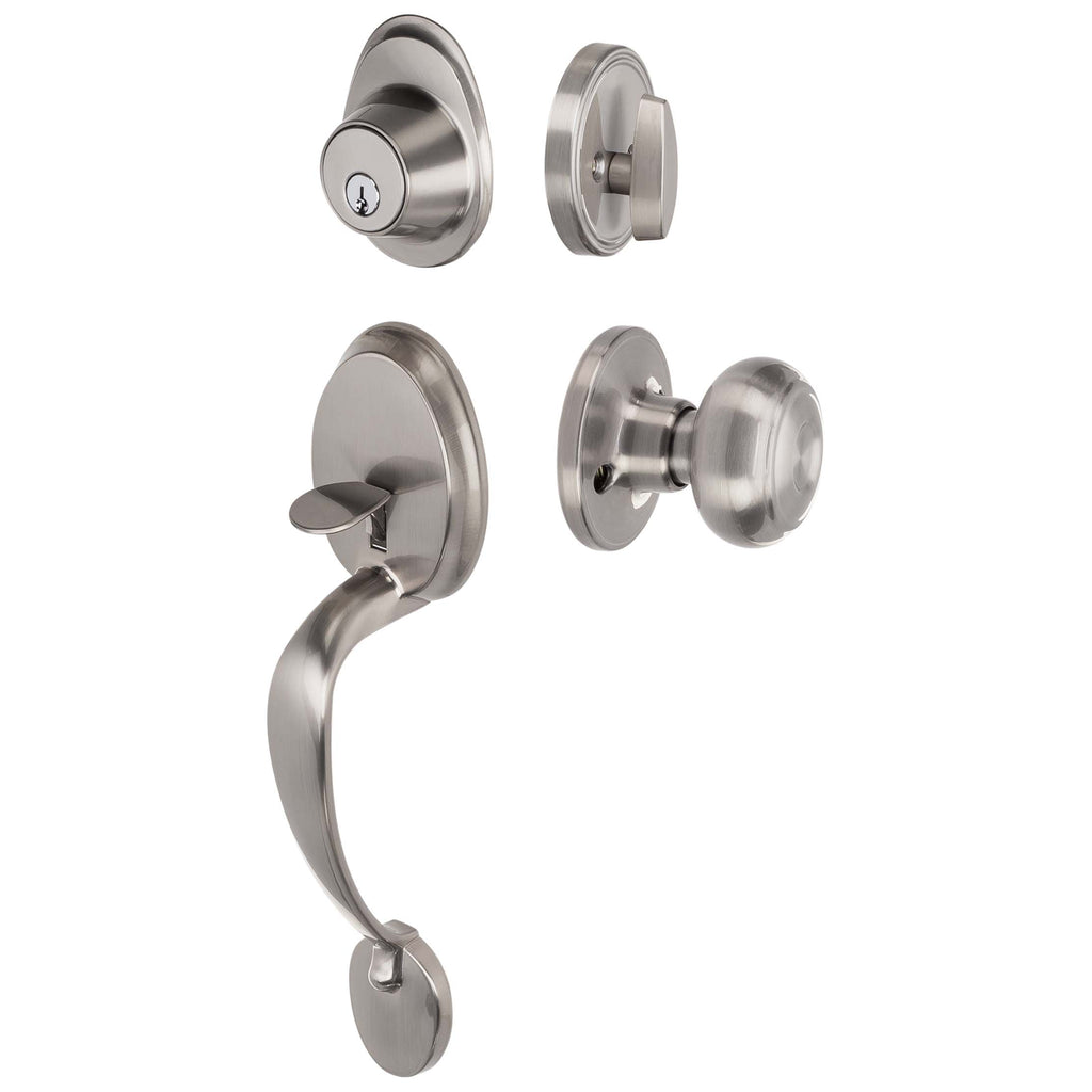 Front Door Handleset With Interior Door Knob Contemporary Style ...
