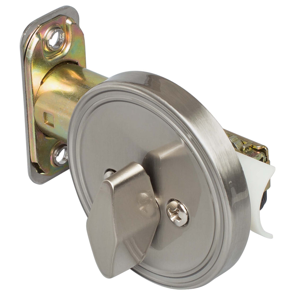 Single Sided Keyless Deadbolt - Satin Nickel Finish - Harney Hardware