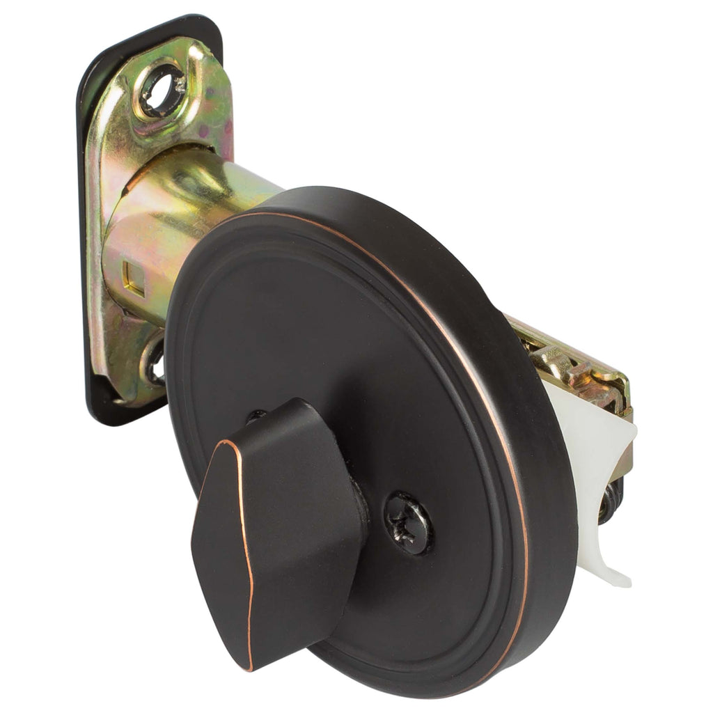 Single Sided Keyless Deadbolt - Venetian Bronze Finish - Harney Hardware