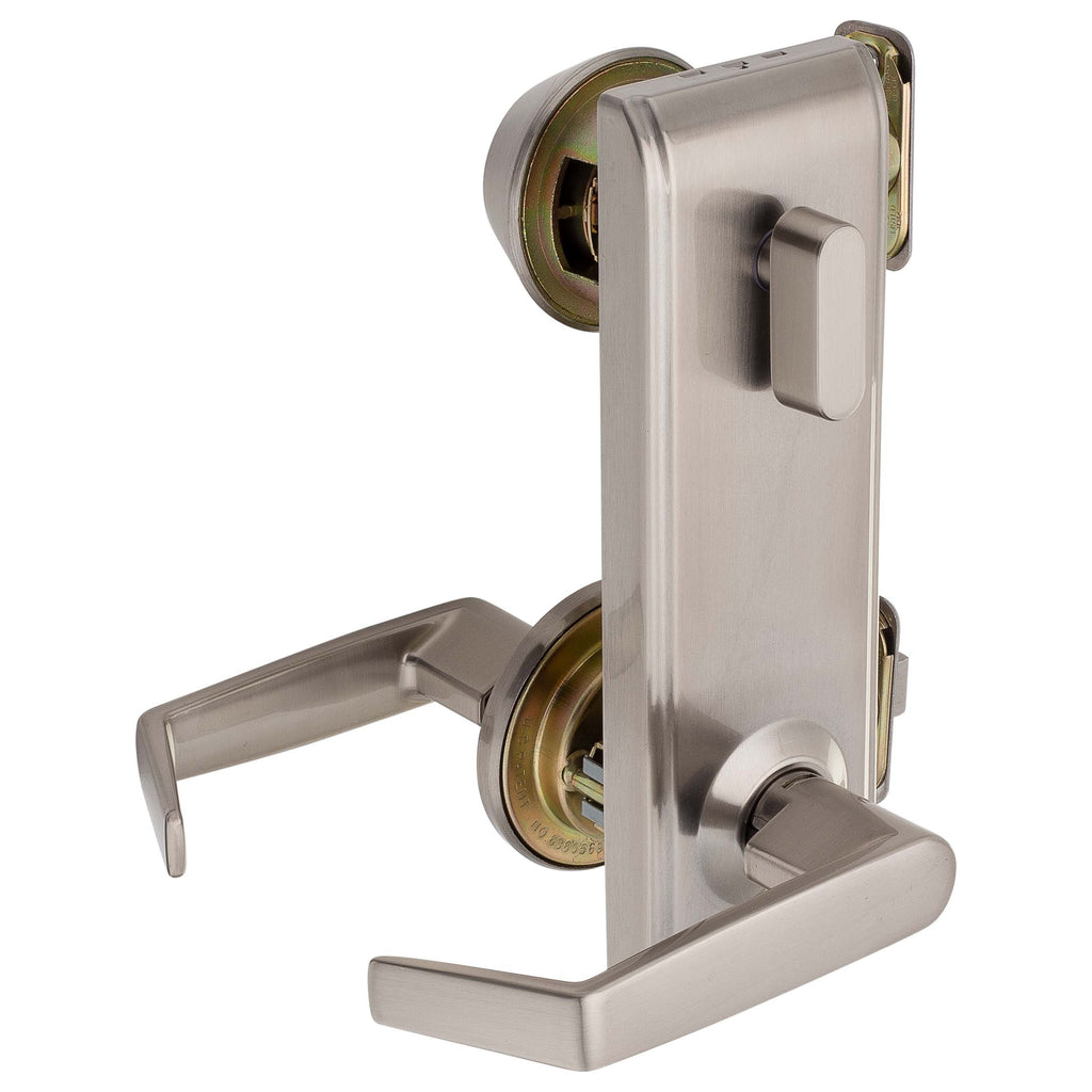 Interconnected Door Lock Reversible Passage Lever - Satin Nickel ...