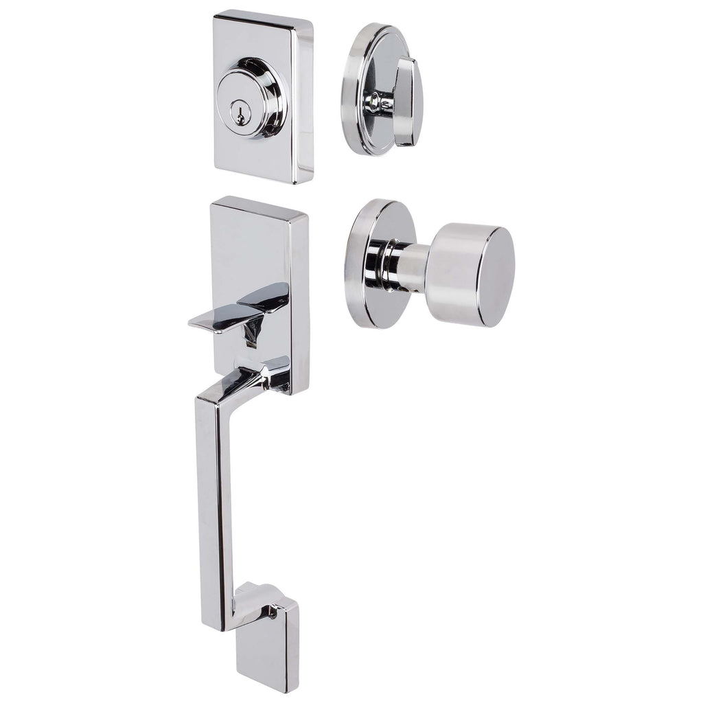 Front Door Handleset With Interior Door Knob Contemporary Style ...