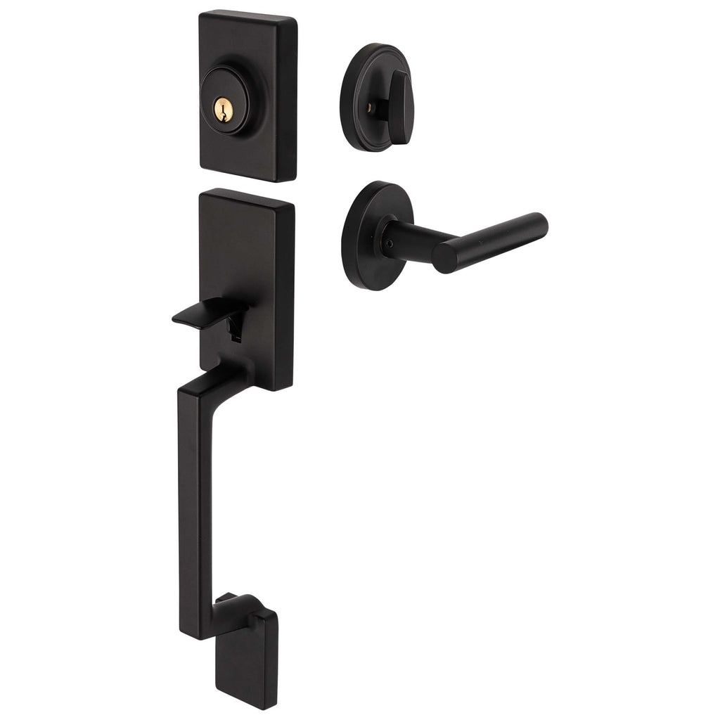 Front Door Handleset With Interior Reversible Lever Contemporary Style ...