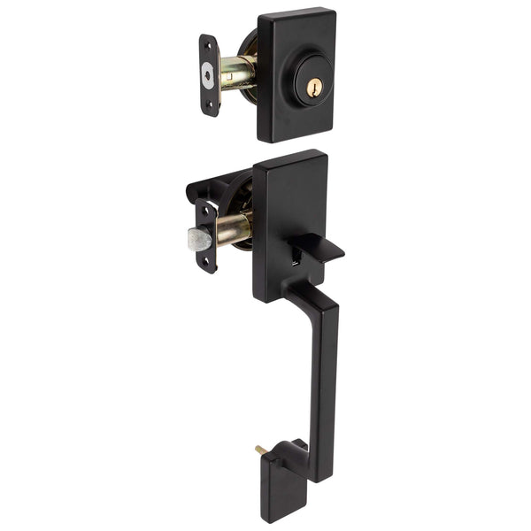 Front Door Handleset With Interior Reversible Lever Contemporary Style ...