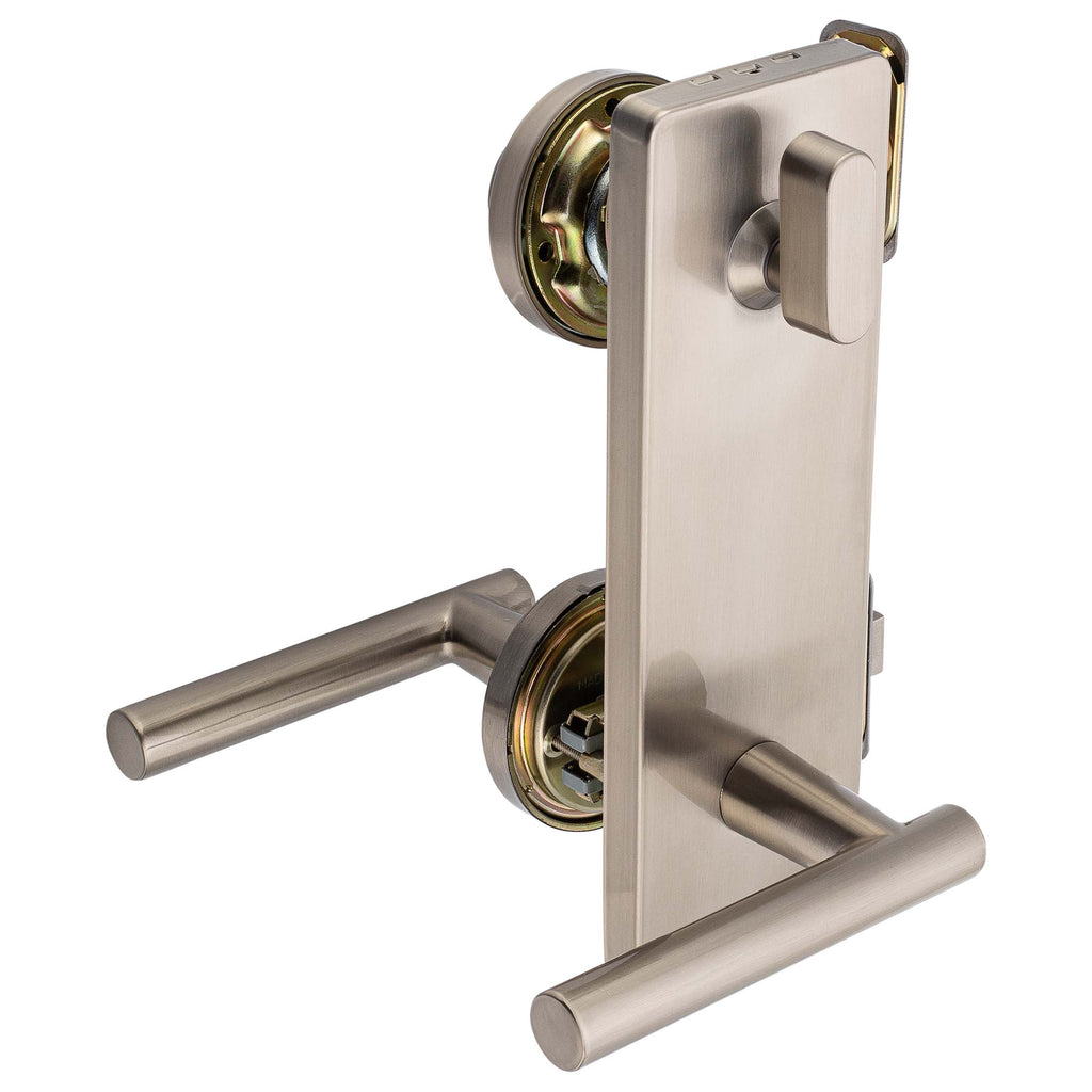 Interconnected Door Lock Reversible Passage Lever - Satin Nickel ...