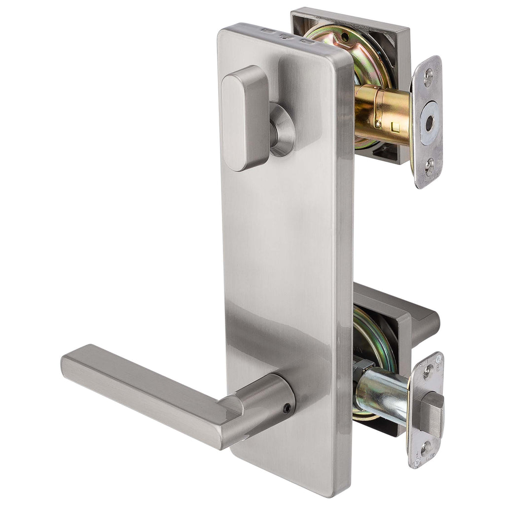 Interconnected Door Lock Reversible Passage Lever - Satin Nickel ...