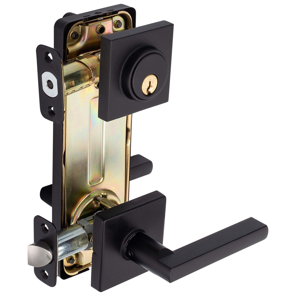 Interconnected Door Lock Reversible Passage Lever - Matte Black ...