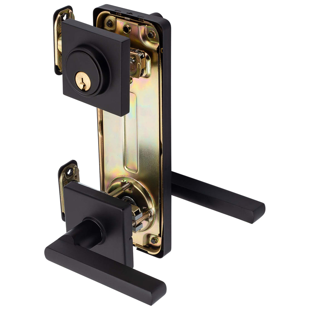 Interconnected Door Lock Reversible Passage Lever - Matte Black ...