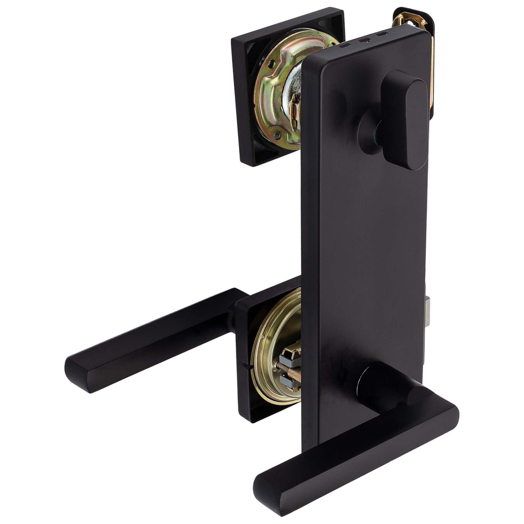 Interconnected Door Lock Reversible Passage Lever - Matte Black ...