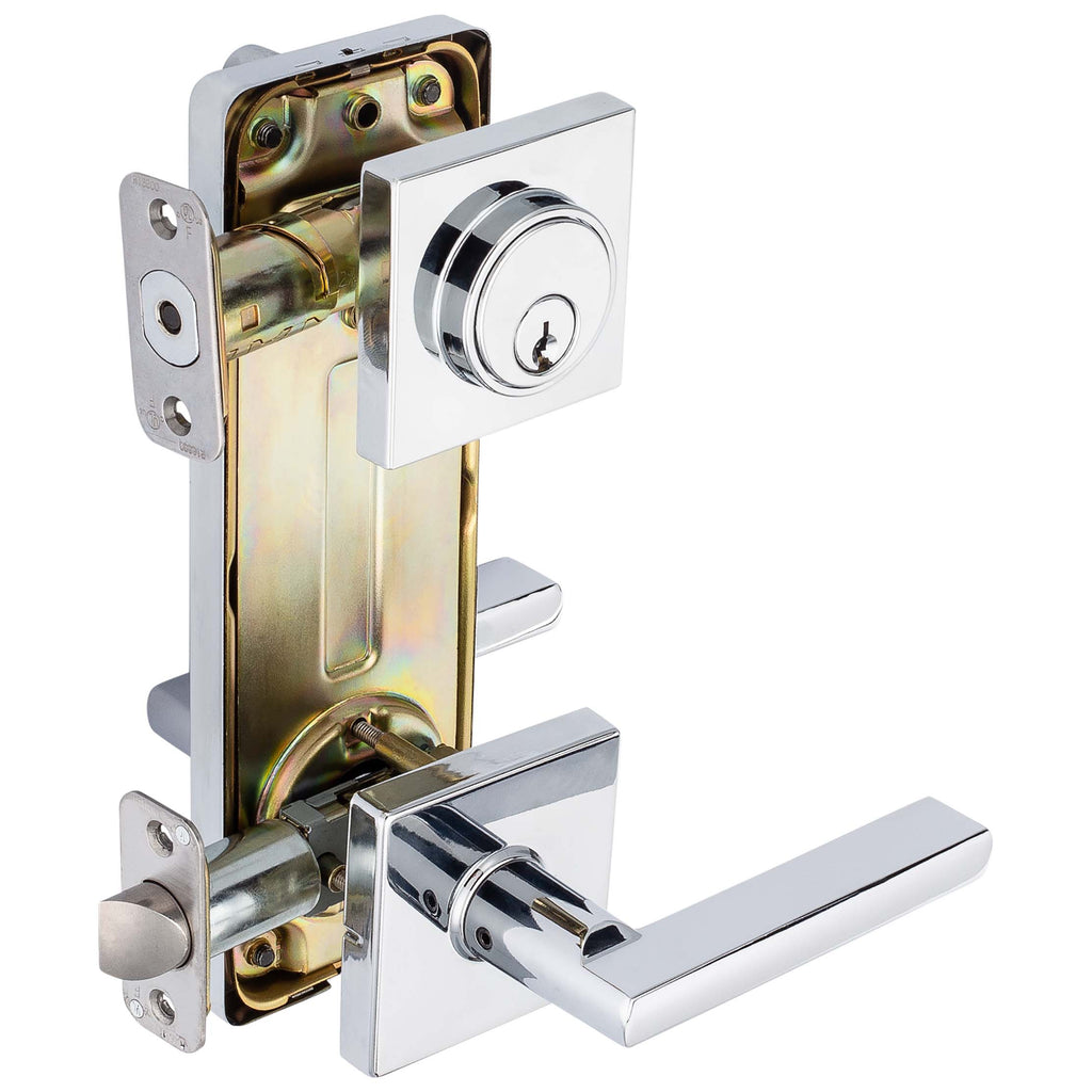 Interconnected Door Lock Reversible Passage Lever - Chrome - Harney ...