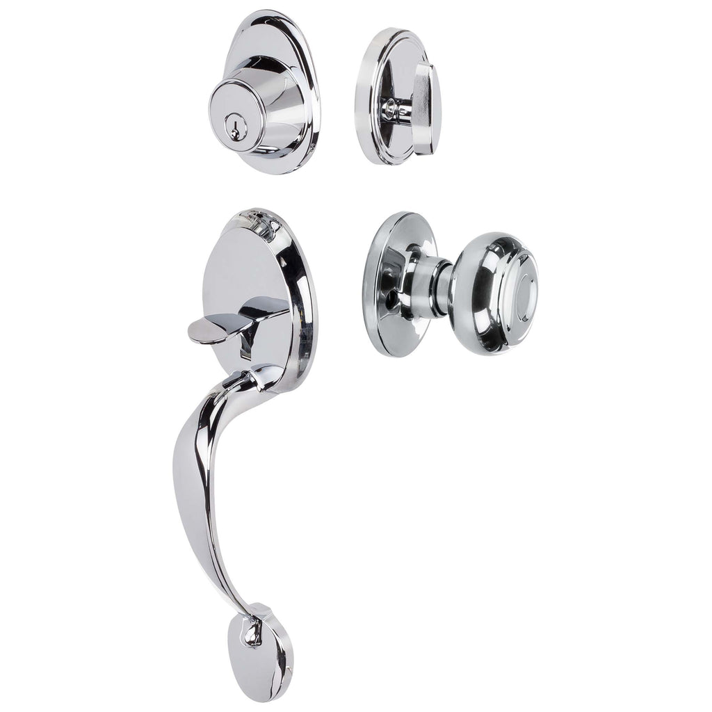 Front Door Handleset With Interior Door Knob Contemporary Style ...