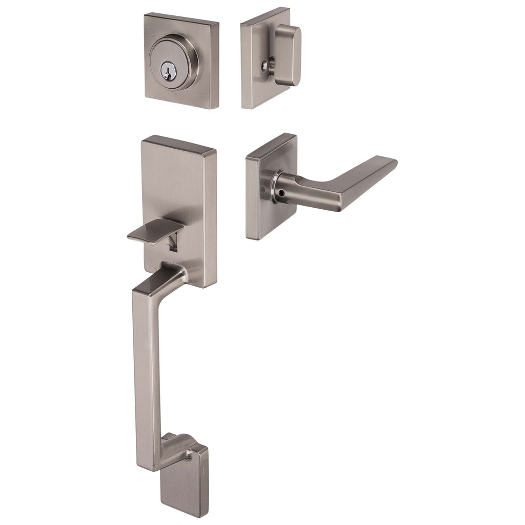 Front Door Handleset With Interior Reversible Lever Contemporary Style ...
