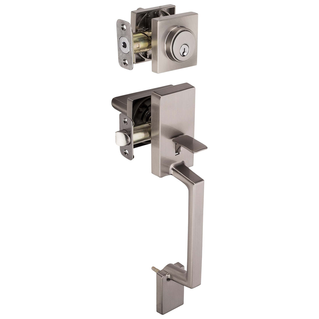 Front Door Handleset With Interior Reversible Lever Contemporary Style ...