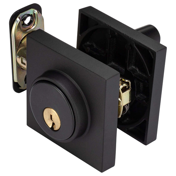 Keyed Single Cylinder Contemporary Deadbolt - Matte Black - Harney Hardware