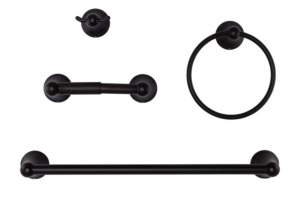 Alexandria Matte Black Bathroom Hardware Set - Matte Black Finish ...
