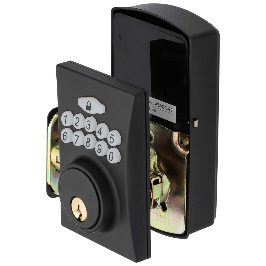 Electronic Keyless Deadbolt - Matte Black - Harney Hardware