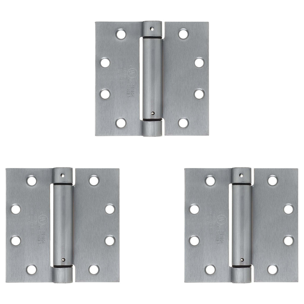 Commercial Door Spring Hinges - Satin Chrome - Harney Hardware